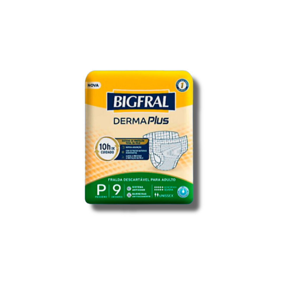Fralda Adulto Bigfral Derma Plus Regular Fardo com 8 Pacotes – JN Fraldas