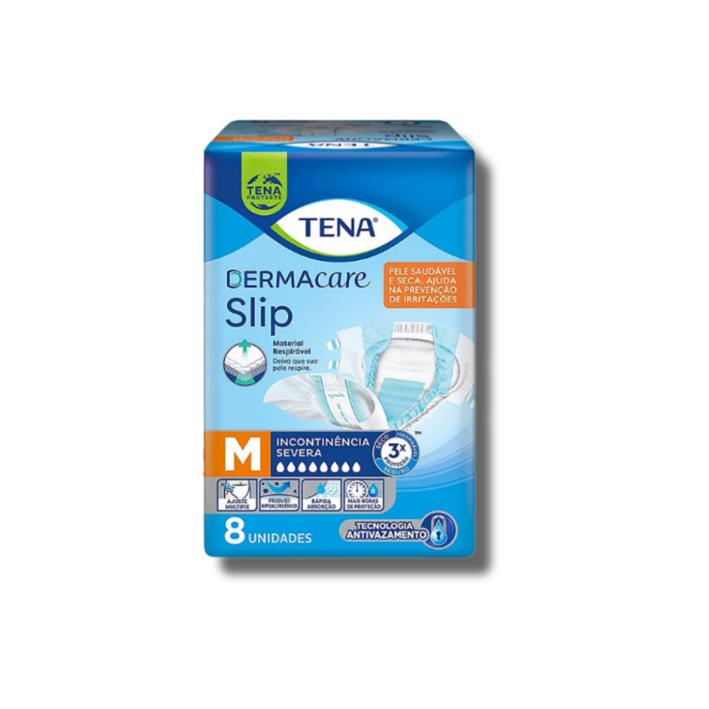 Fralda Adulto Tena Slip Dermacare Regular Pacote com 8 Unidades – JN ...