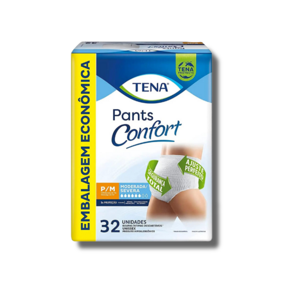 Roupa Íntima Tena Pants Confort Pacote com 32 Unidades – JN Fraldas