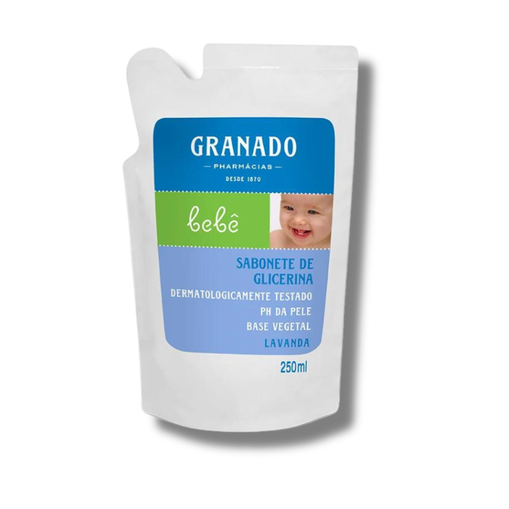 Refil Sabonete Líquido de Glicerina Granado Bebê Lavanda 250ml - JN Fraldas