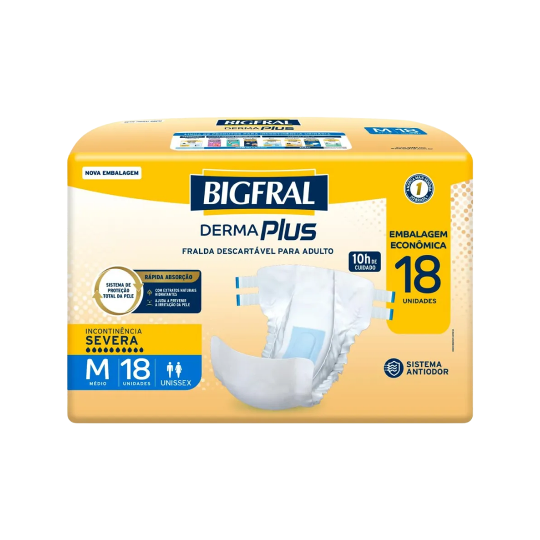 Fralda Adulto Bigfral Derma Plus Econômica - JN Fraldas