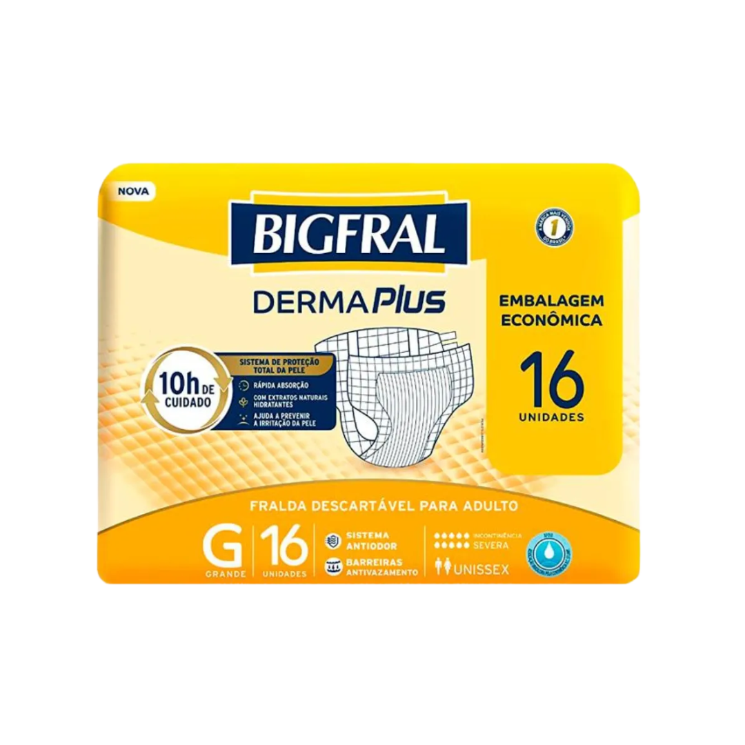 Fralda Adulto Bigfral Derma Plus Econômica - JN Fraldas