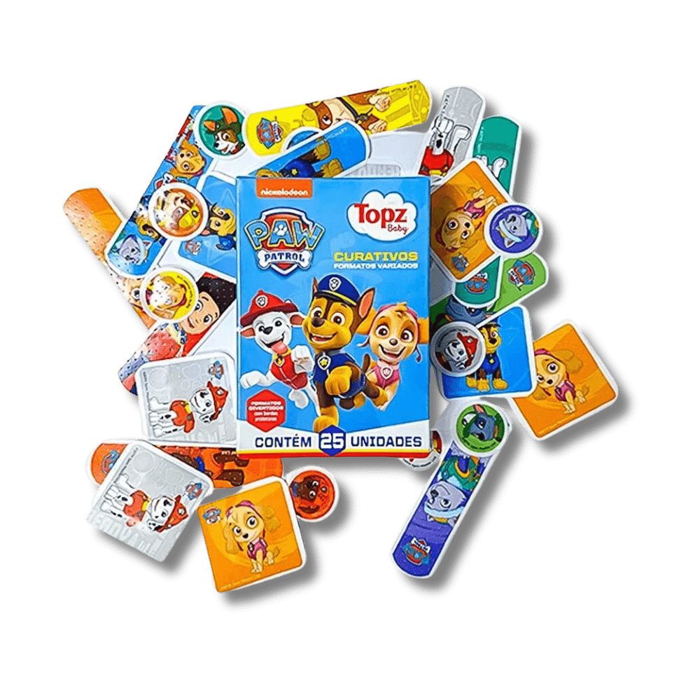 Curativos Patrulha Canina Topz Baby C/25 unidades - JN Fraldas