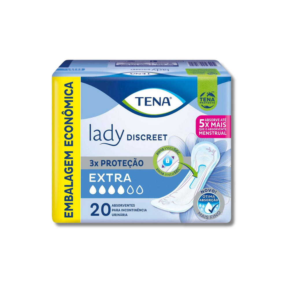 Absorvente Tena Lady Discreet Extra Pacote C/20 Unidades – JN Fraldas