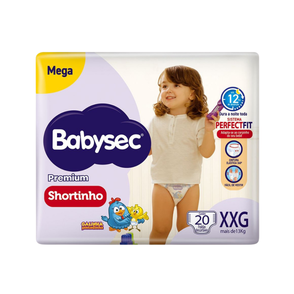 Fralda BabySec Premium Shortinho Mega - JN Fraldas