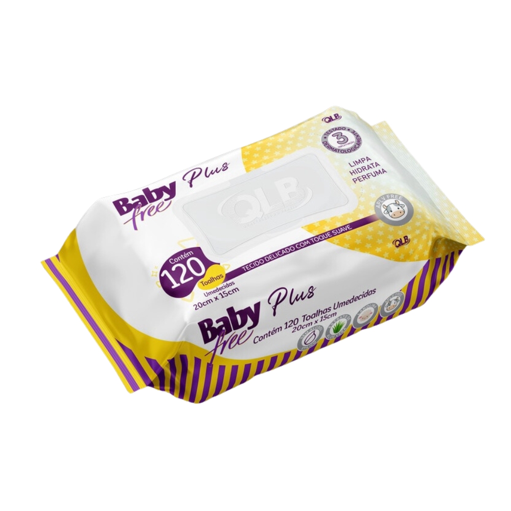 Toalha Umedecida Baby Free Plus Pacote C/120 Unidades - JN Fraldas