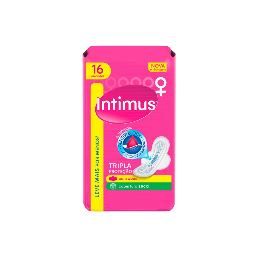 Absorvente Intimus Tripla Proteção Seca C/Abas Pacote C/16 Unidades ...